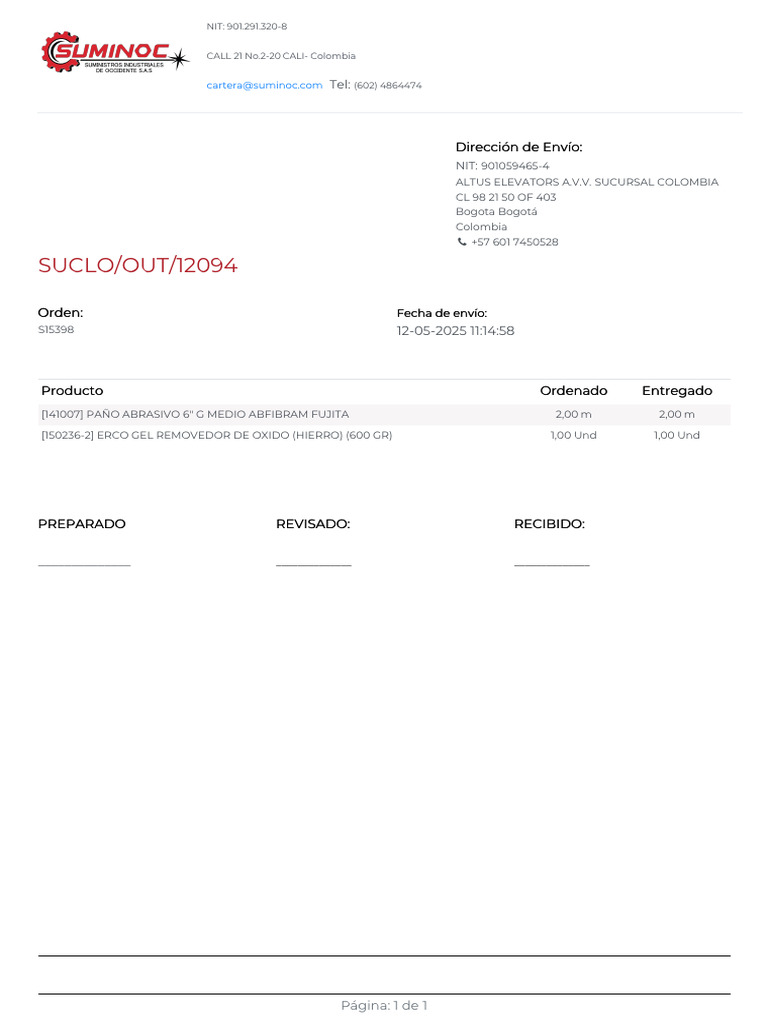 Suclo Out 12094 | PDF