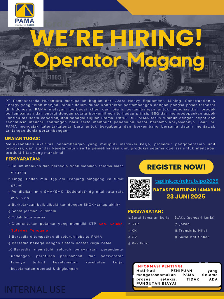 Job Vacancy PAMA VIPO Rev 2 | PDF