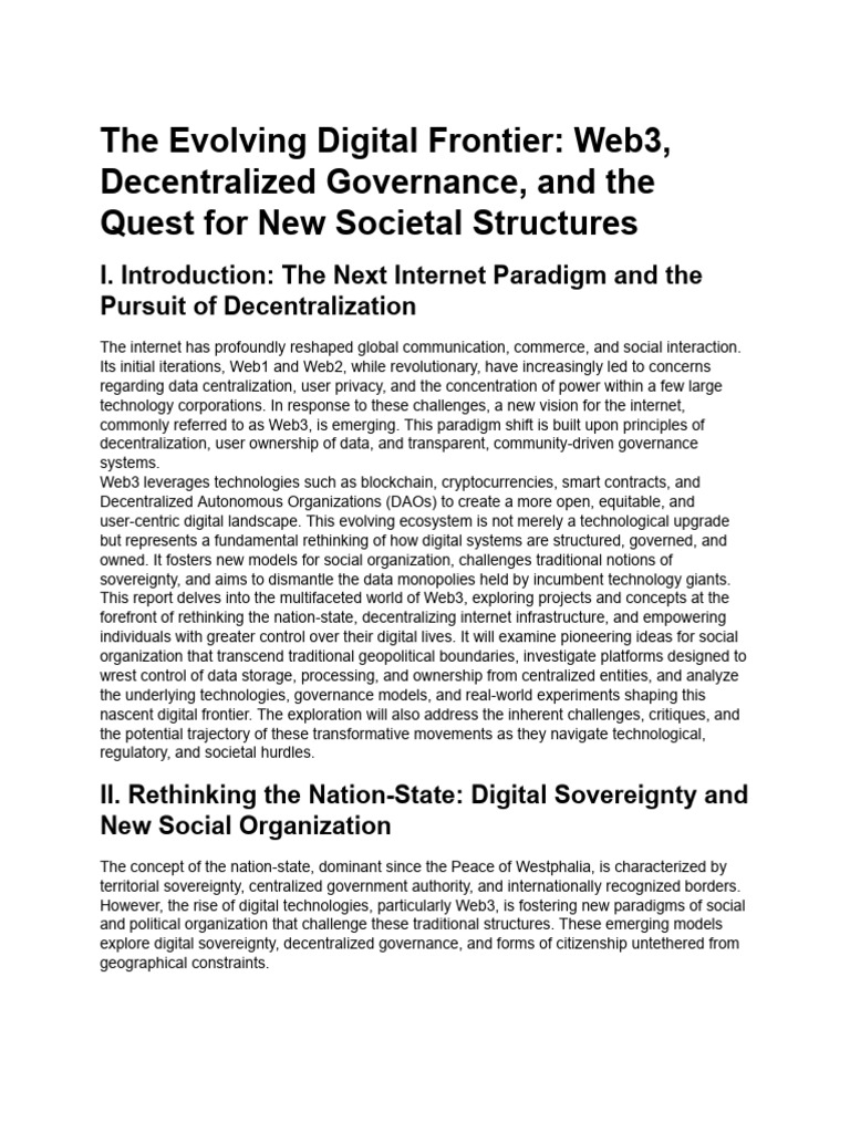 Web3 Decentralization and Governance | PDF | Governance | Computer Network