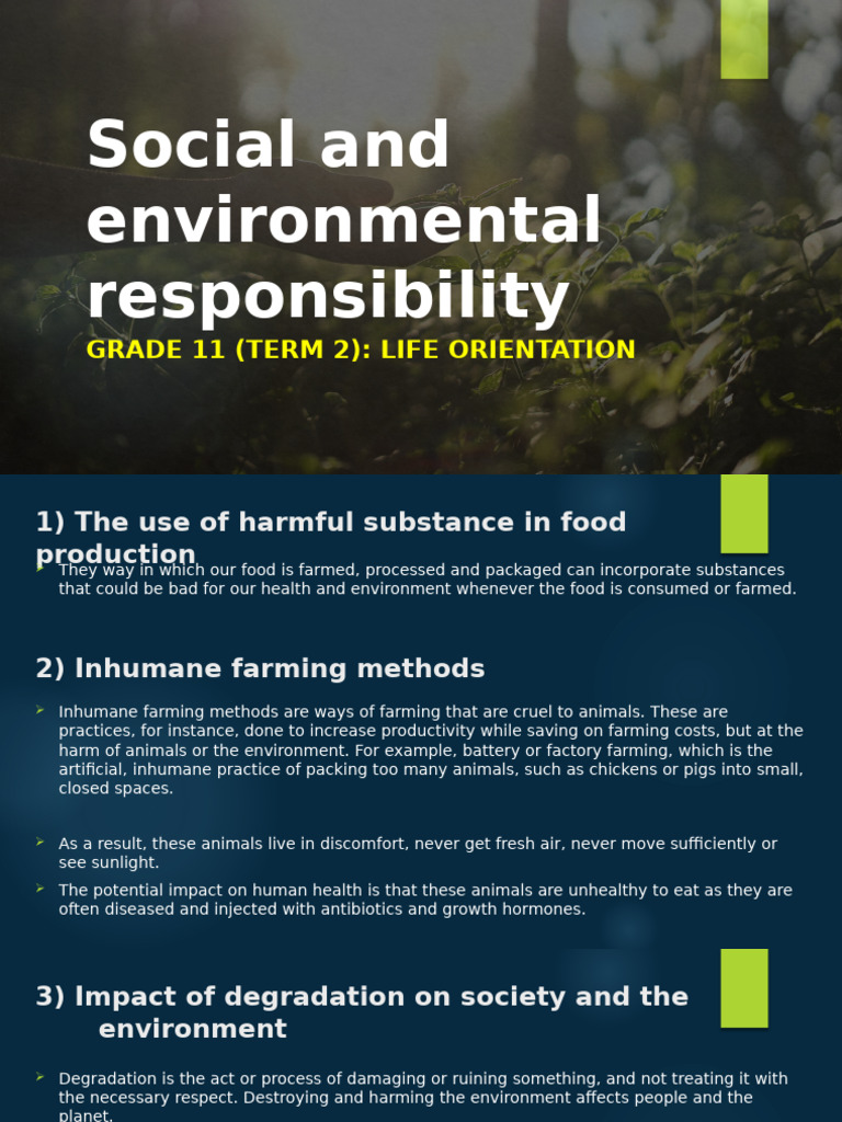 Grade 11 (Term 2) - Social and Environmental Responsibility | PDF | Climate Change | Climate