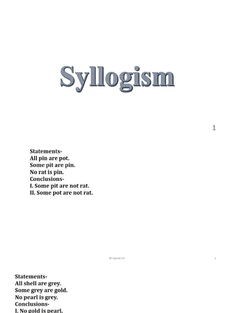 Syllogism Basic Ques | PDF