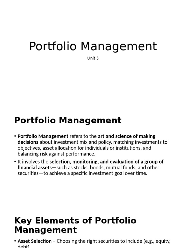 Portfolio Management Strategies Explained | PDF | Capital Asset Pricing ...