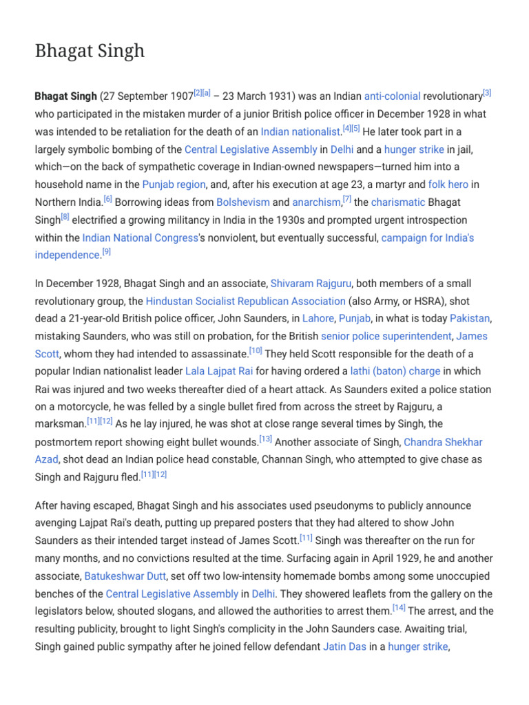 Bhagat Singh Biography | PDF