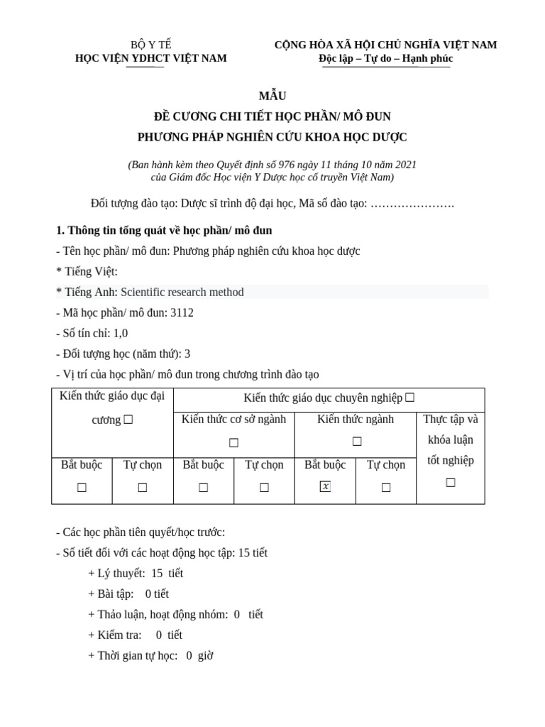 Đề Cương Chi Tiết Hp Ppnckh 1 | PDF