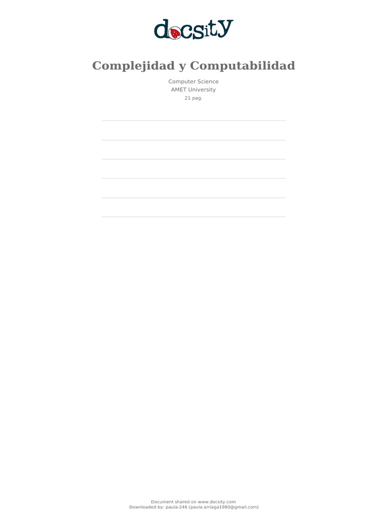 Docsity Complejidad y Computabilidad | PDF | Matemáticas | Informática teórica