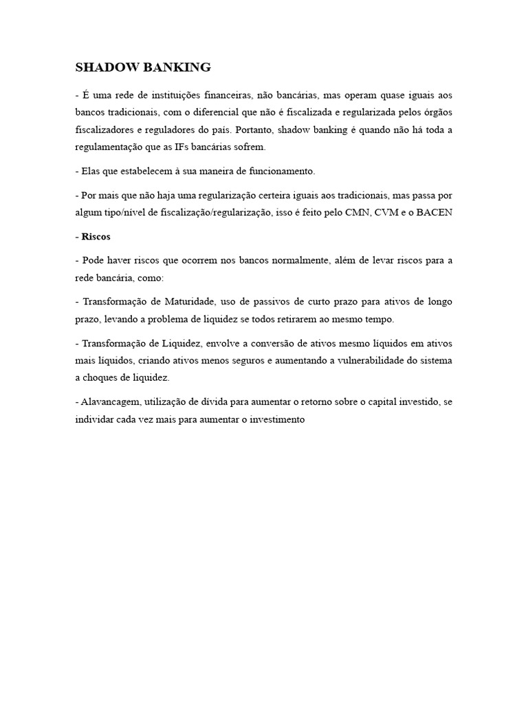 Shadow Banking | PDF