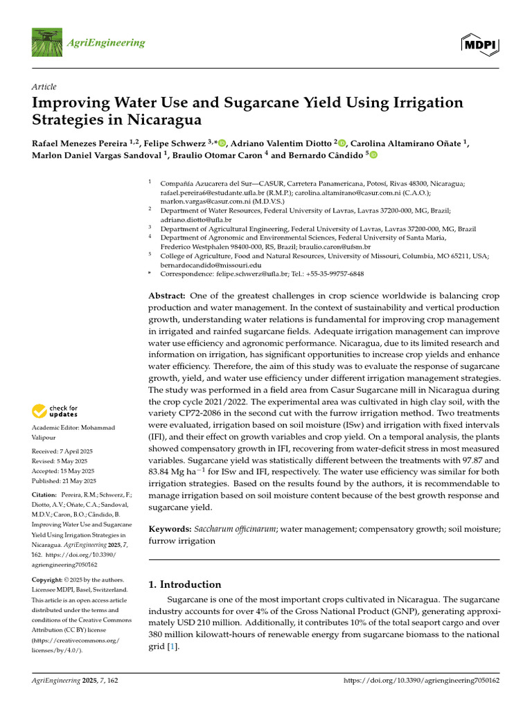 Improving Water Use and Sugarcane Yield Using Irri | PDF | Soil | Sugarcane