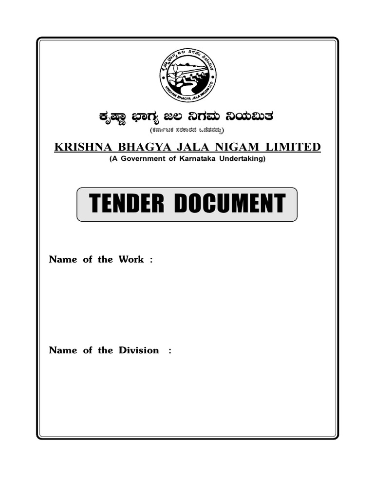 Tender Document Oct2013 | PDF