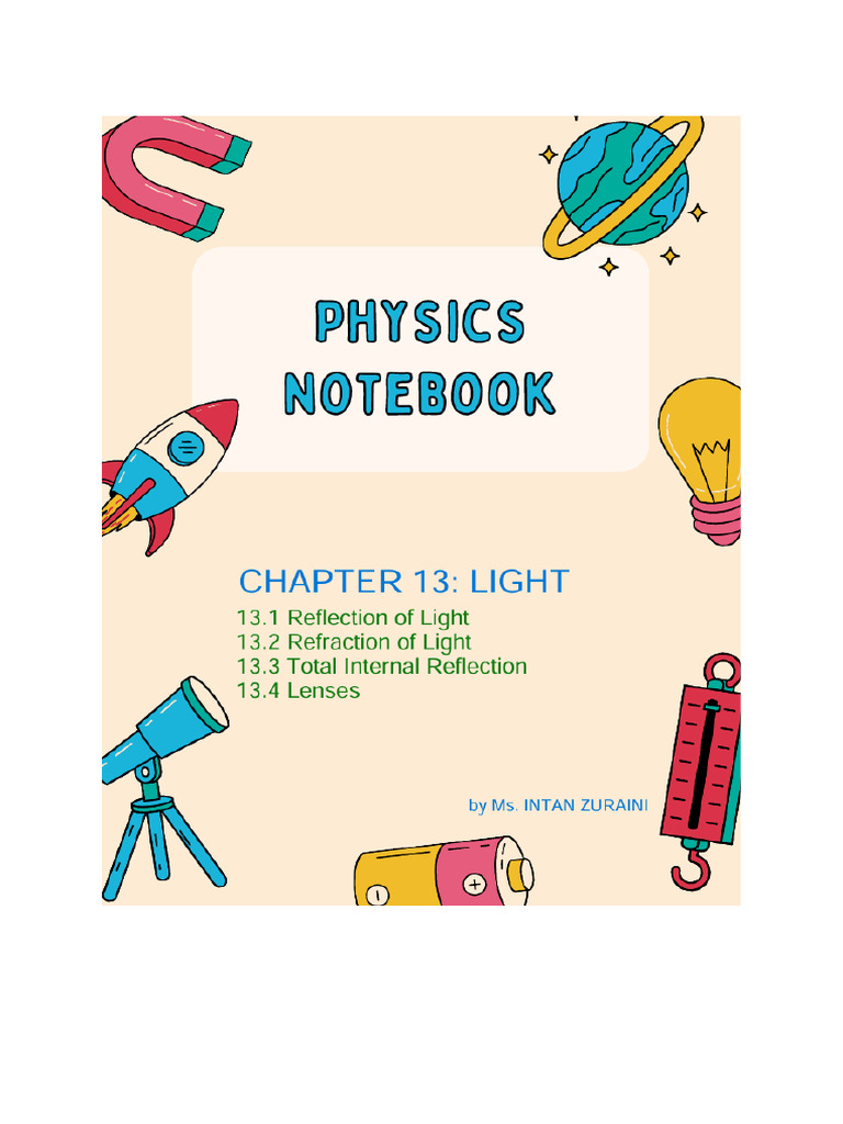 Notes Chapter 13 Light Student | PDF | Refraction | Reflection (Physics)