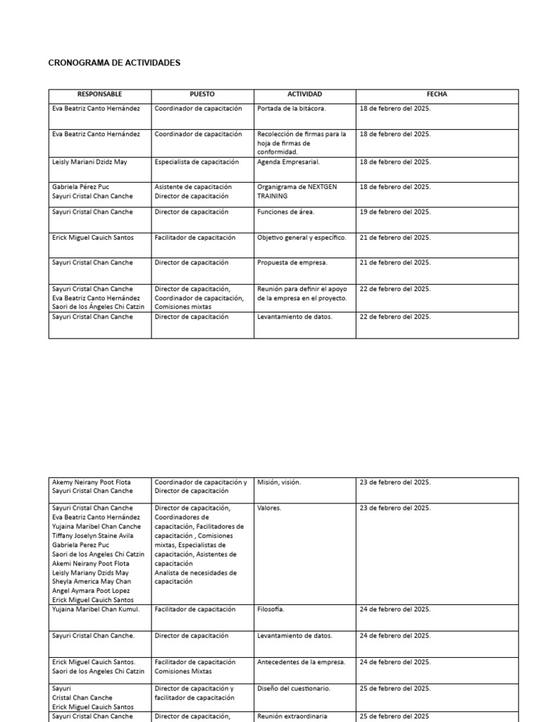 Cronograma Completo Sayuri | PDF
