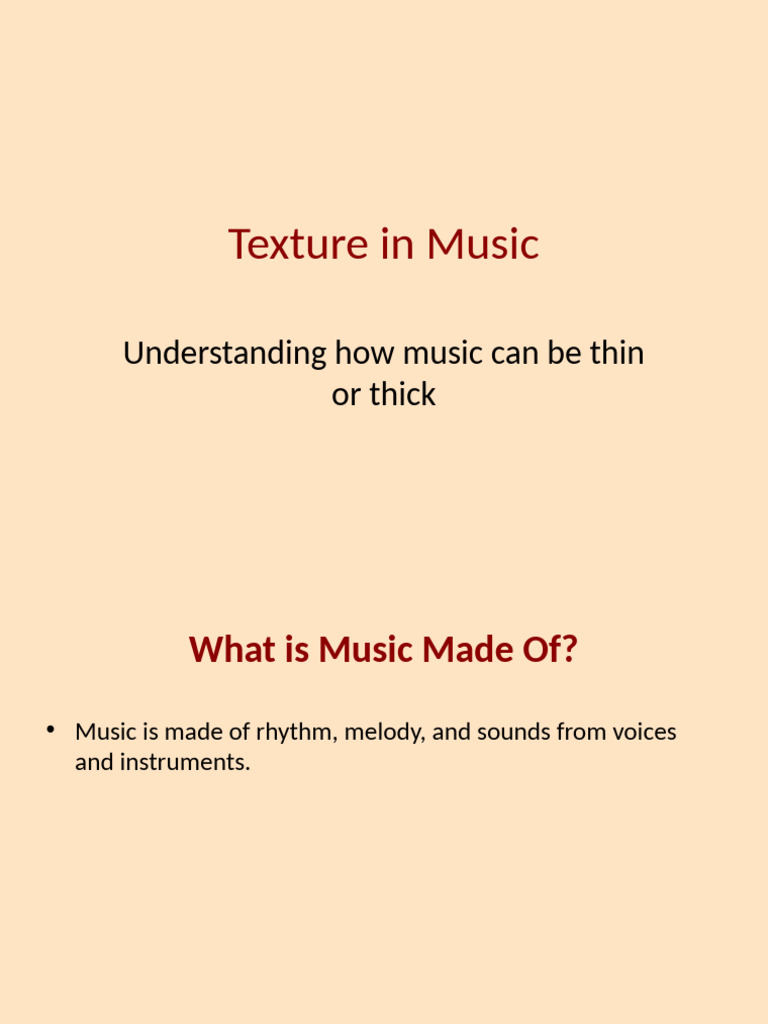 Examples of Thick Music Texture | PDF