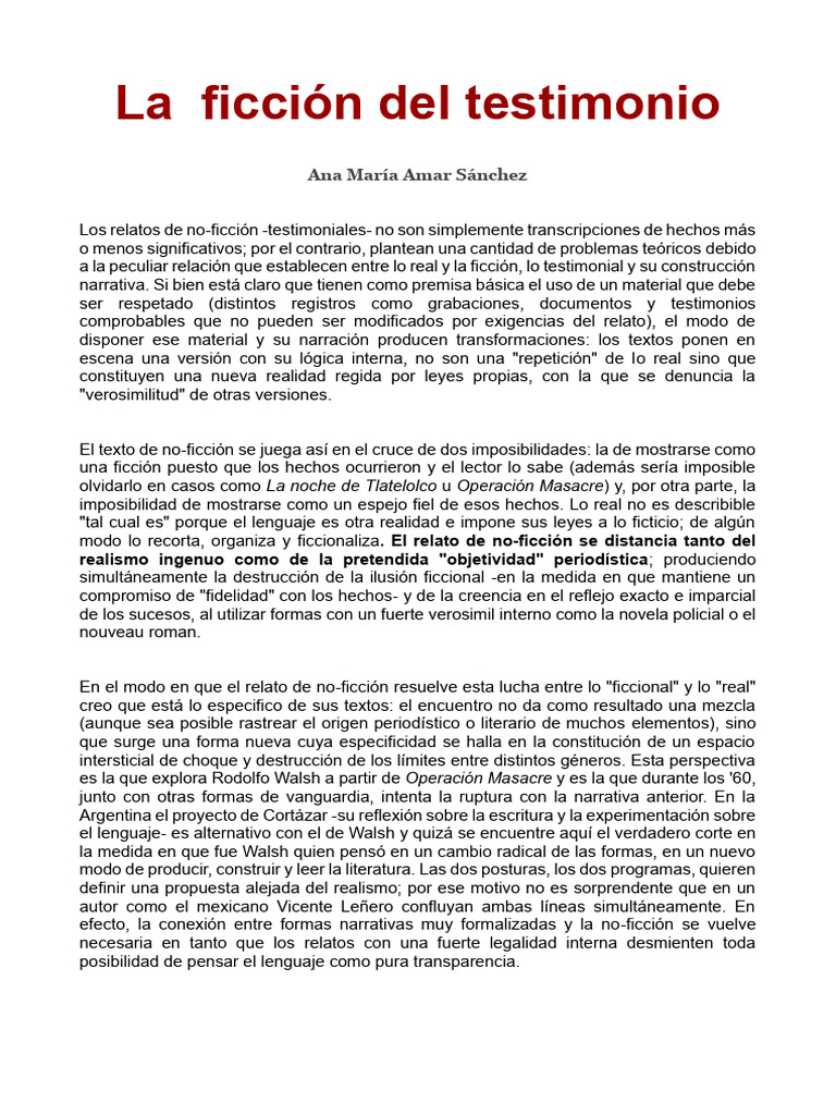 La complejidad de la no-ficción narrativa | PDF | Testimonio | Narración
