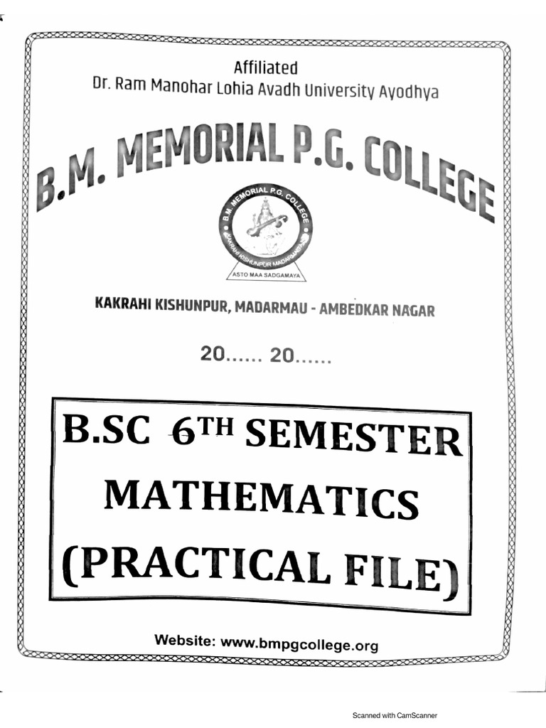 BSC 6TH MATH Practical | PDF