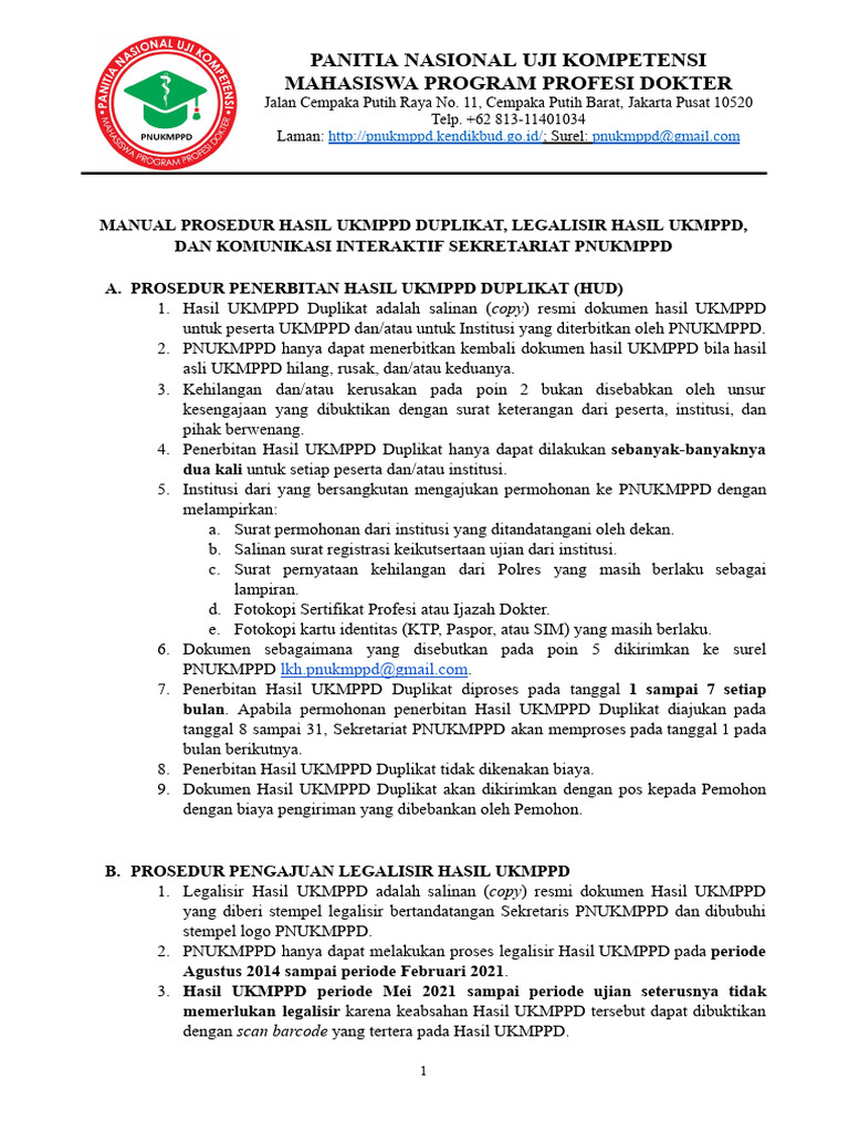 Manual Prosedur Administrasi Pelayanan Umum Sekretariat PNUKMPPD | PDF