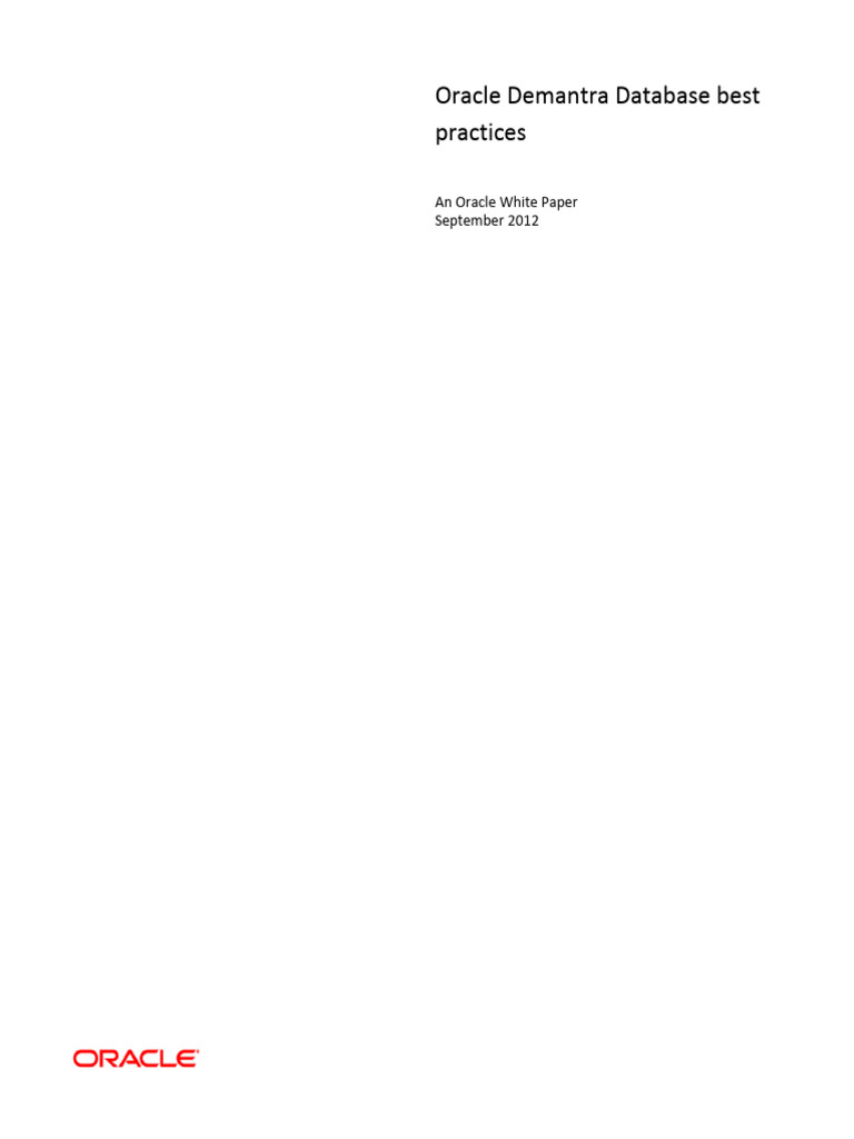 Oracle Demantra DB Best Practices | PDF | Databases | Table (Database)