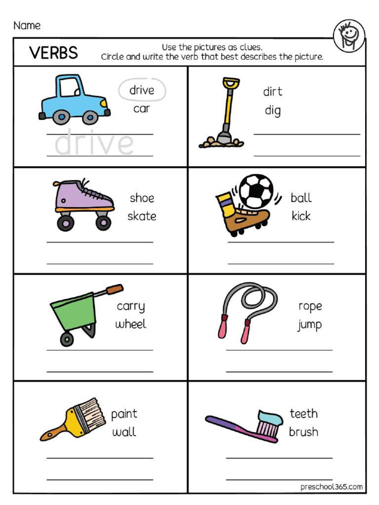 1st Grade Verb Words Activity II | PDF