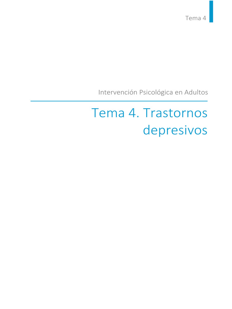 4-Tema 4 | PDF | Terapia de conducta cognitiva | Depresión (estado de ánimo)