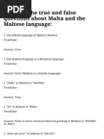 Malta Skill Pass Test Notes | PDF | Malta | English Language