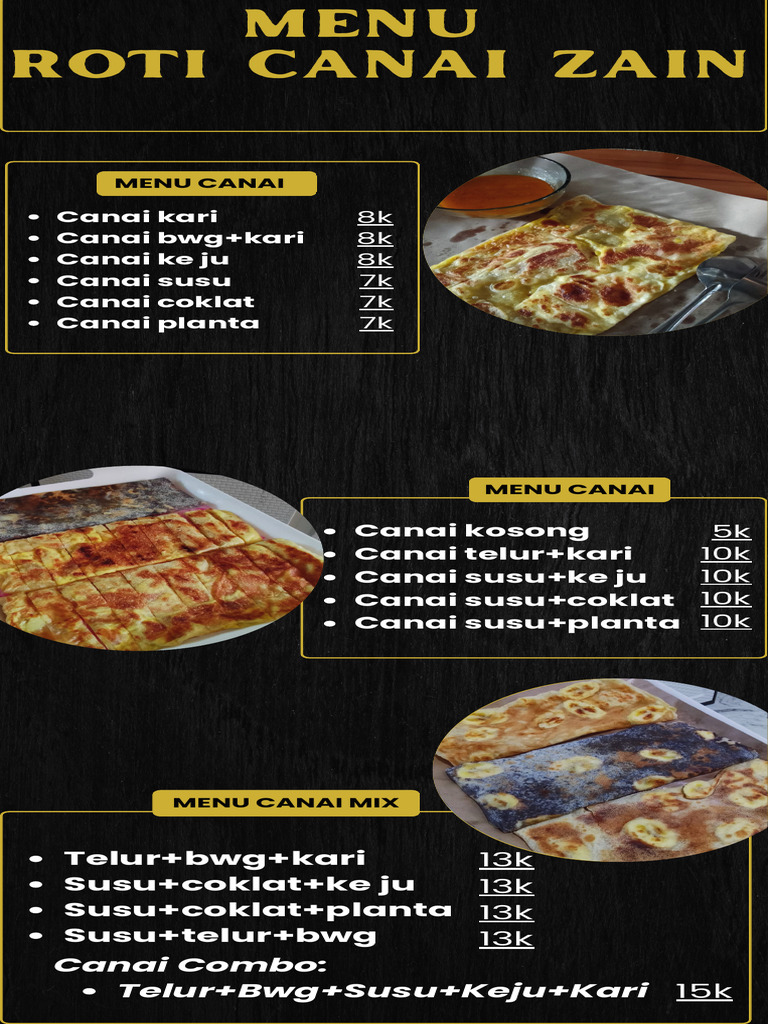 Menu Roti Canai Zain PDF | PDF