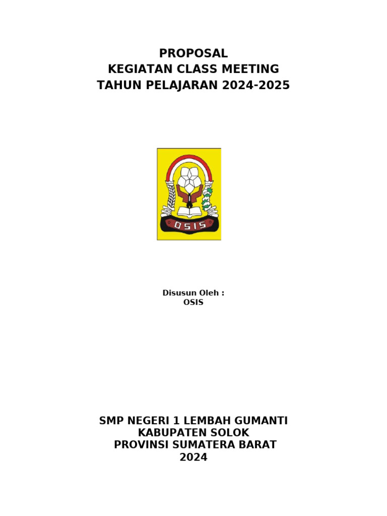 Proposal Classmeeting Des 2024 | PDF
