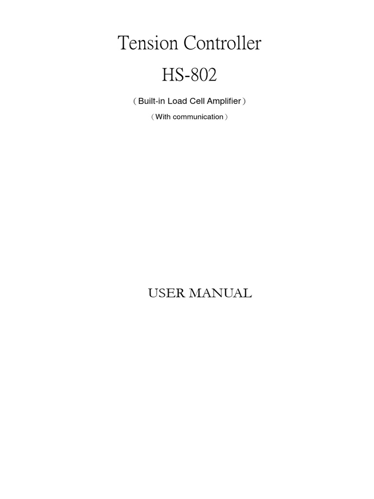 Hs 802 Manual | PDF | Power Supply | Parameter (Computer Programming)
