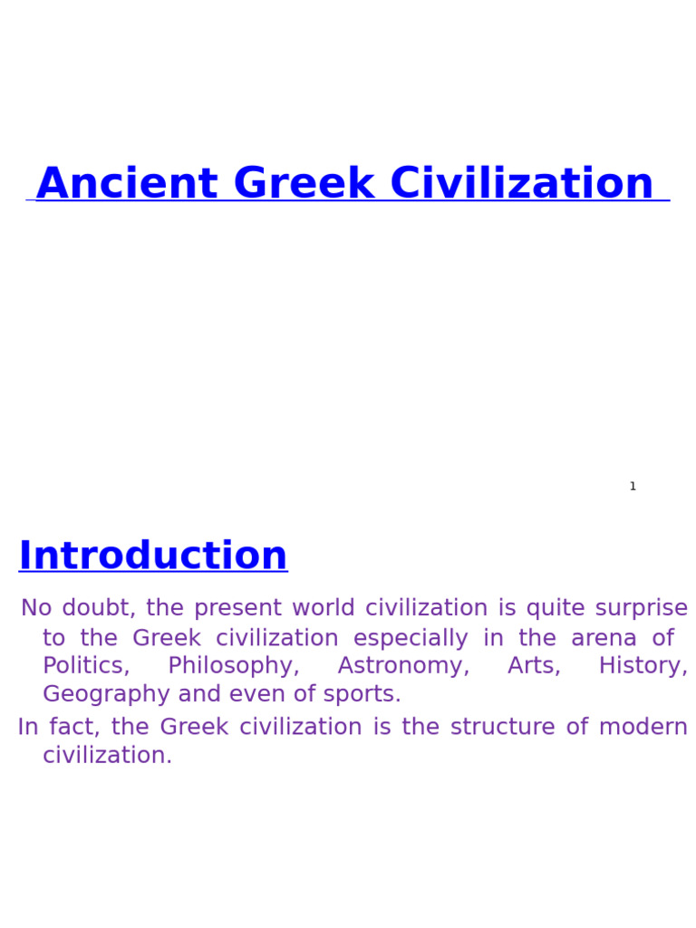 Ancient Greek Civilization | PDF | Greeks | Ancient Greece