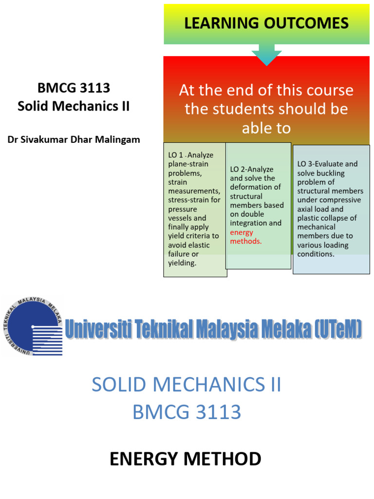 Solid Mechanics II: Energy Methods Overview | PDF | Deformation ...