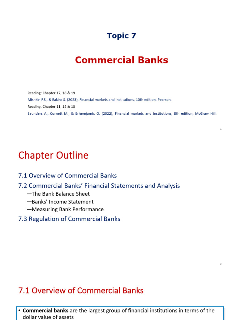 Topic 7 - Commercial Banks | PDF | Banks | Equity (Finance)