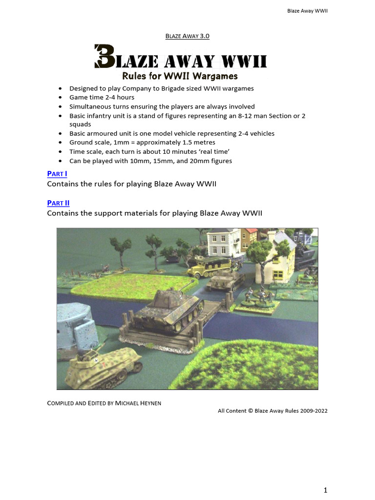 Blaze Away WWII Rules For WWII Wargames | PDF | Battalion | Platoon