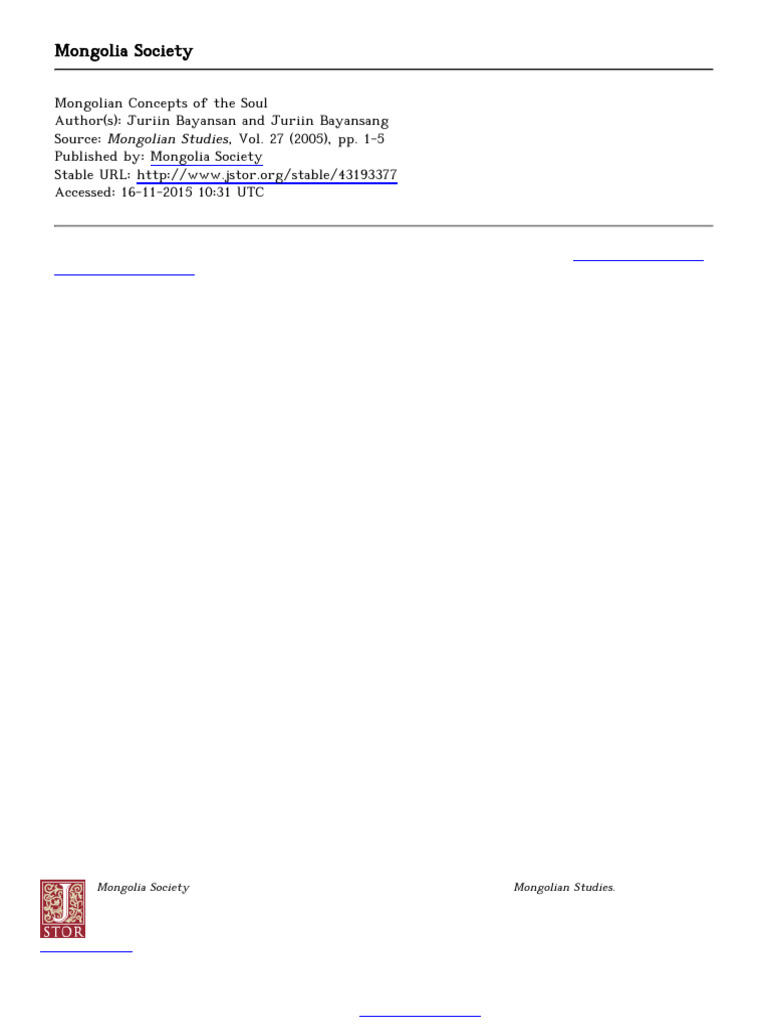 Mongolian Concept of Setgel | PDF | Concept | Soul