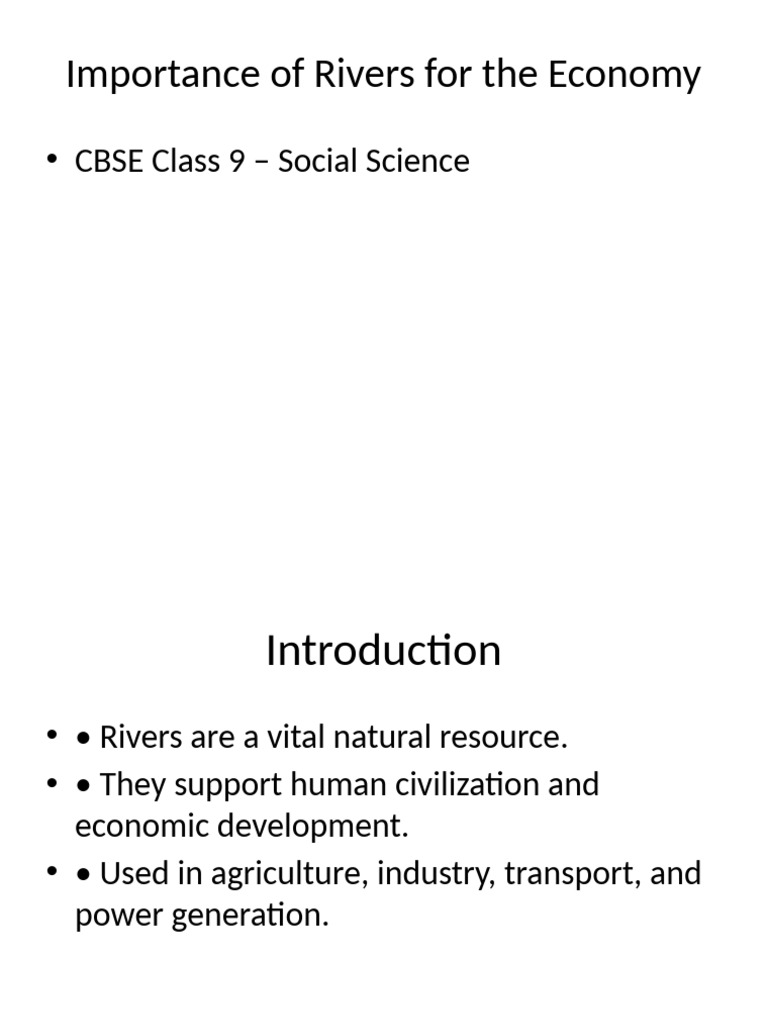 Importance of Rivers For The Economy Grade9 | PDF