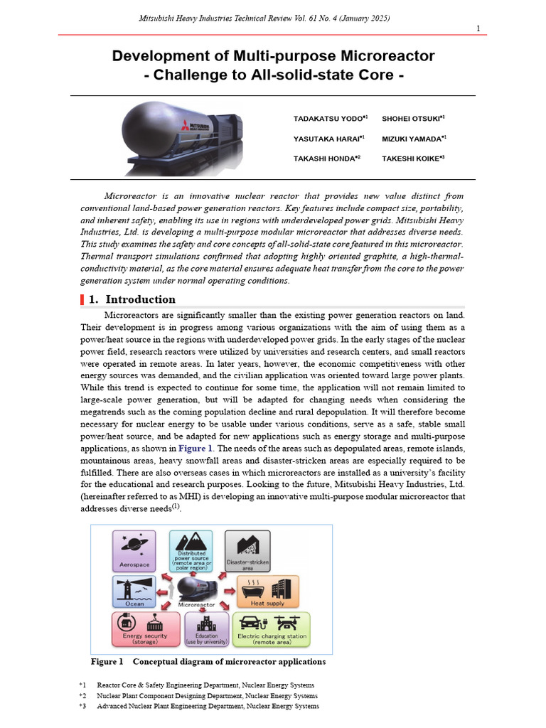 Development of Multi-purpose Microreactor | PDF | Nuclear Reactor | Nuclear Power