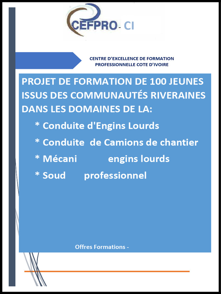 Formation professionnelle pour 100 jeunes | PDF | Responsabilité ...