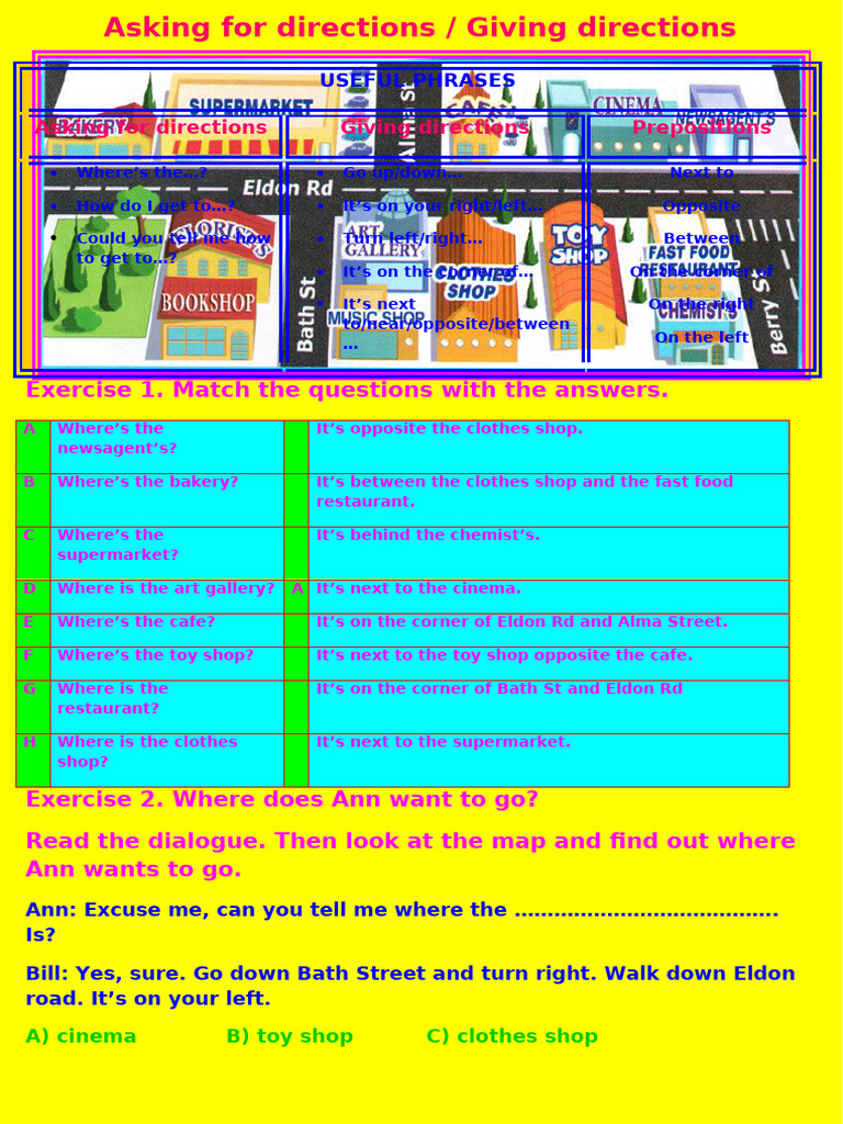 Asking For and Giving Directions2 | PDF