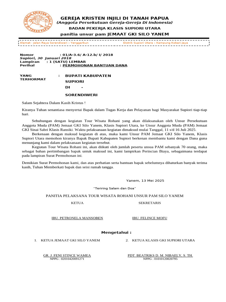 Proposal Wisata Unsur PAM Silo Yanem | PDF