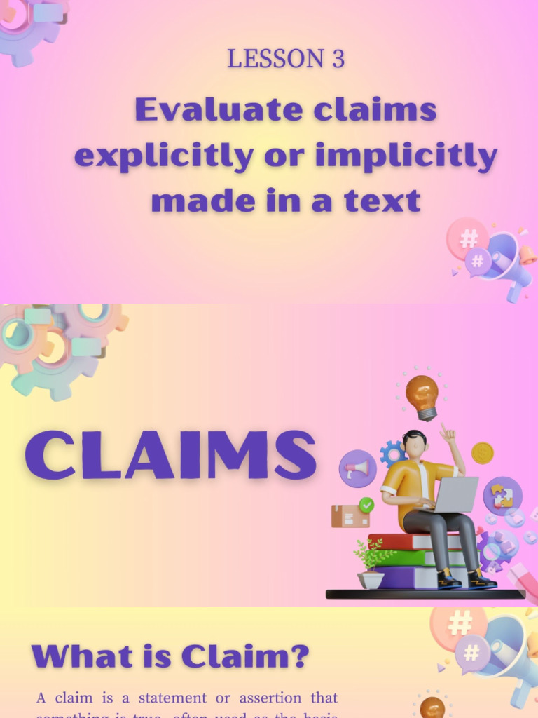 Lesson 3 Types of Claims | PDF
