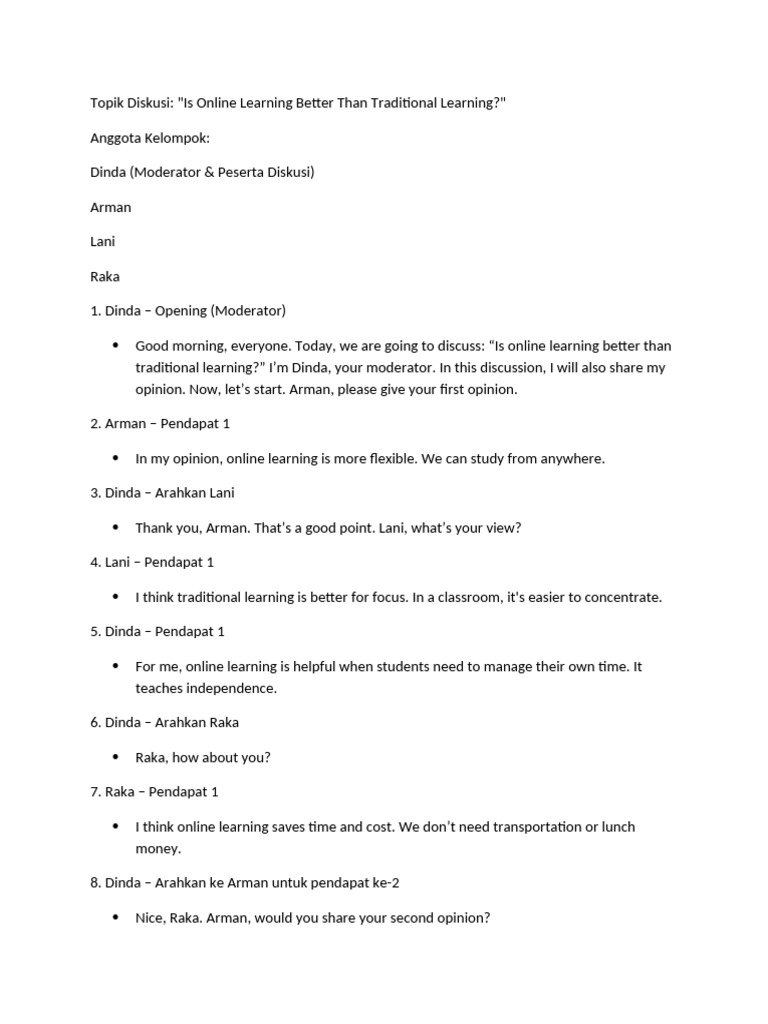 Example of Group Discussion | PDF | Educational Technology | Chess Theory