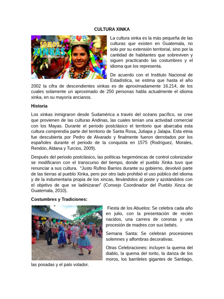 Cultura Xinka: Tradiciones y Costumbres | PDF | Cultura de las Americas