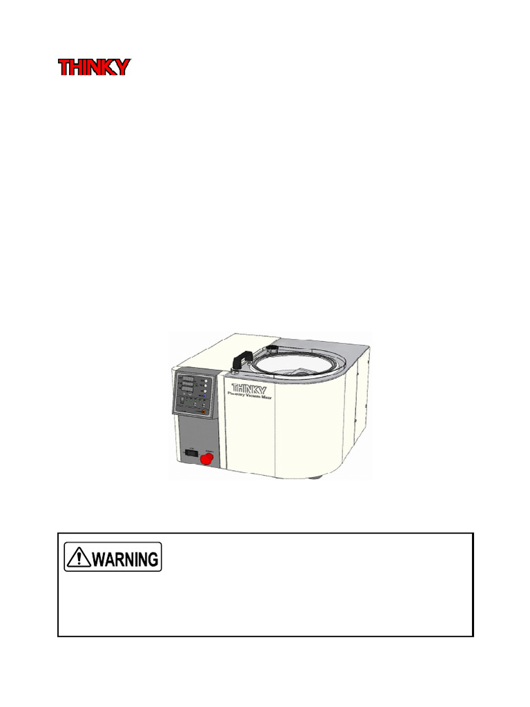Centrifugal Planentary Mixer THINKY | PDF | Vacuum | Screw