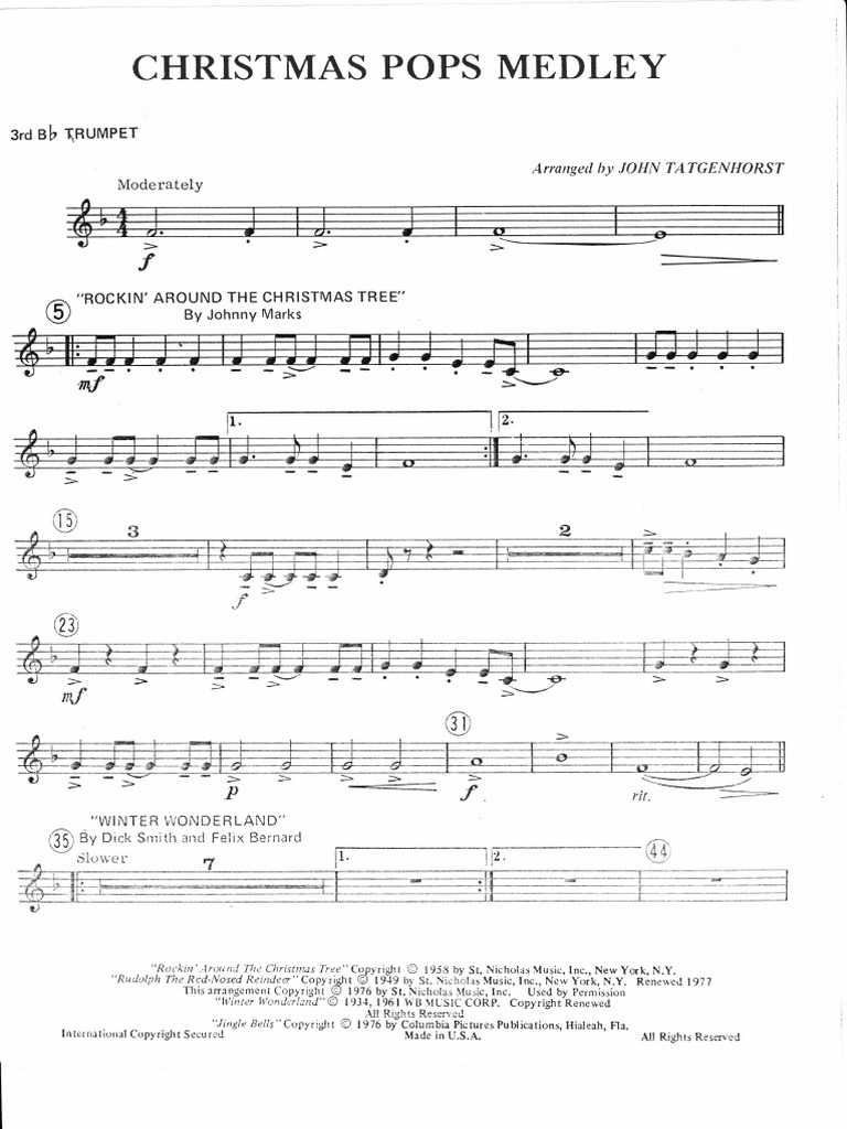 Xmas Pops Medley Trumpet 3 | PDF | Christmas
