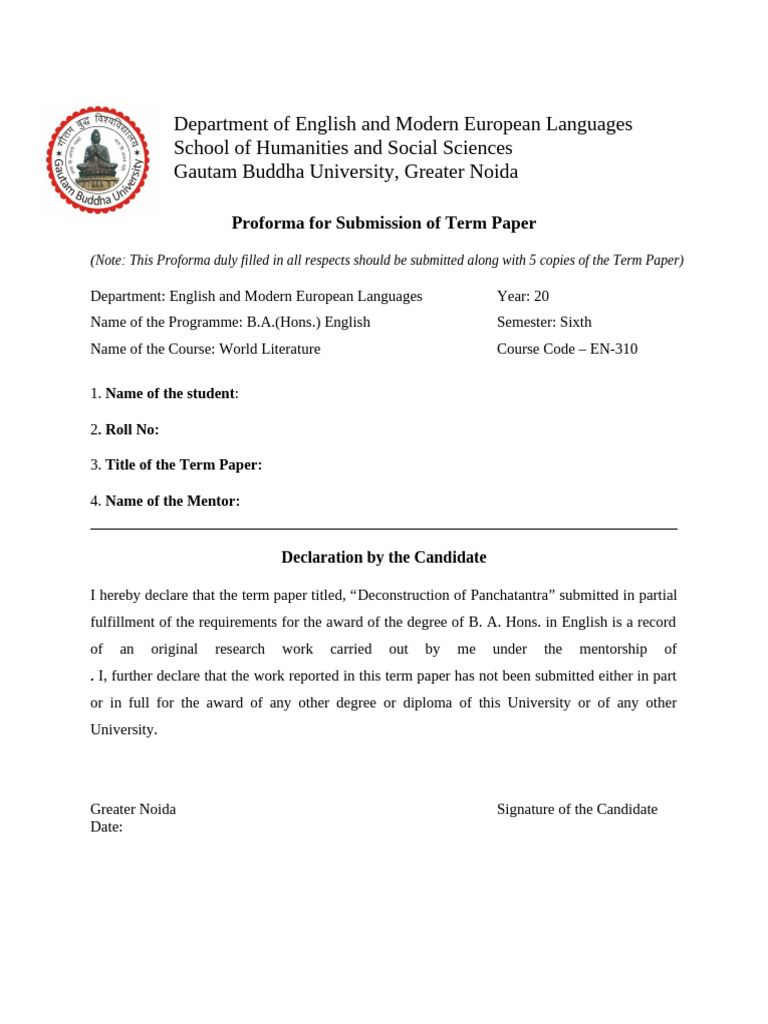 Submission Proforma | PDF