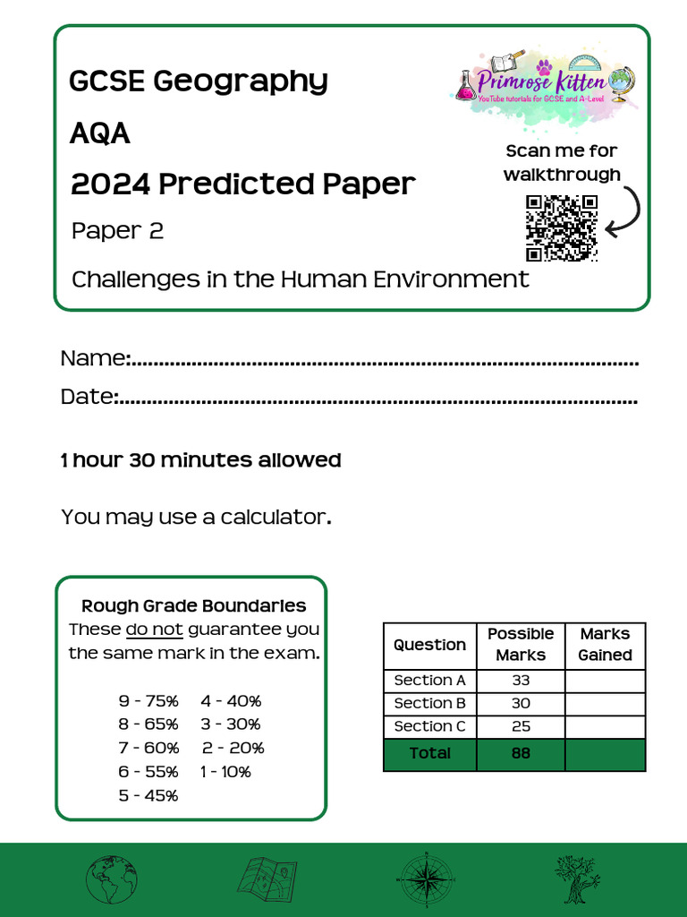 AQA - GCSE Geography - Paper 2 - 2024 Predicted Paper | PDF | Natural ...
