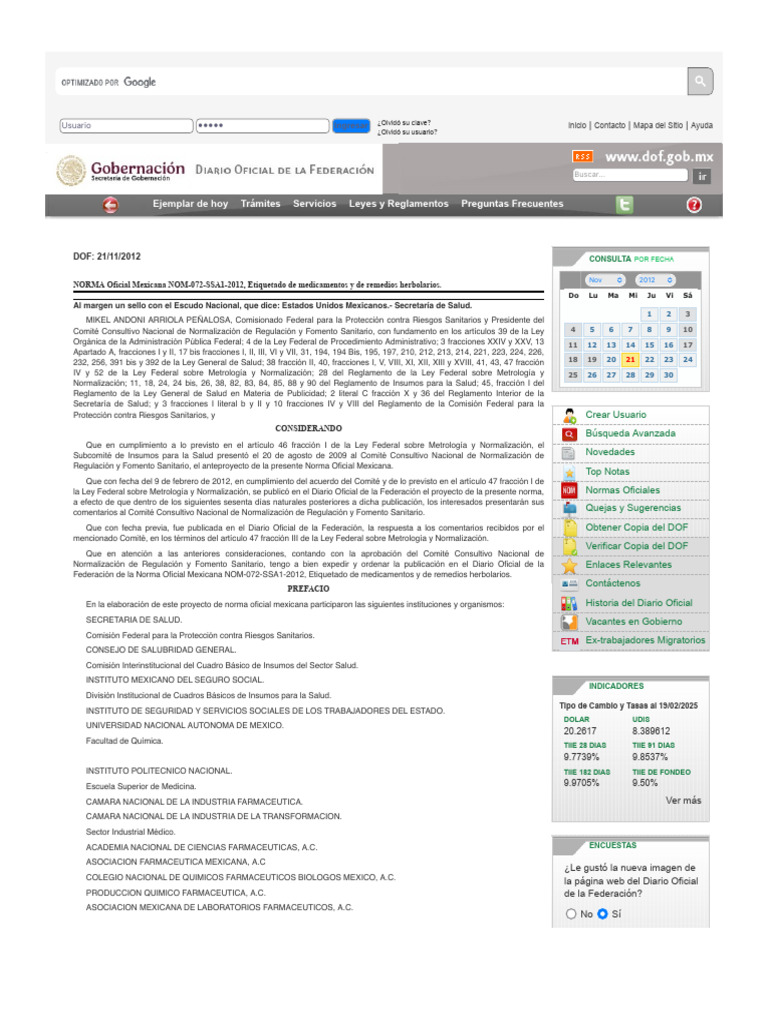 Nom 072 Ssa1 2012 | PDF | Medicamentos con receta | Farmacia