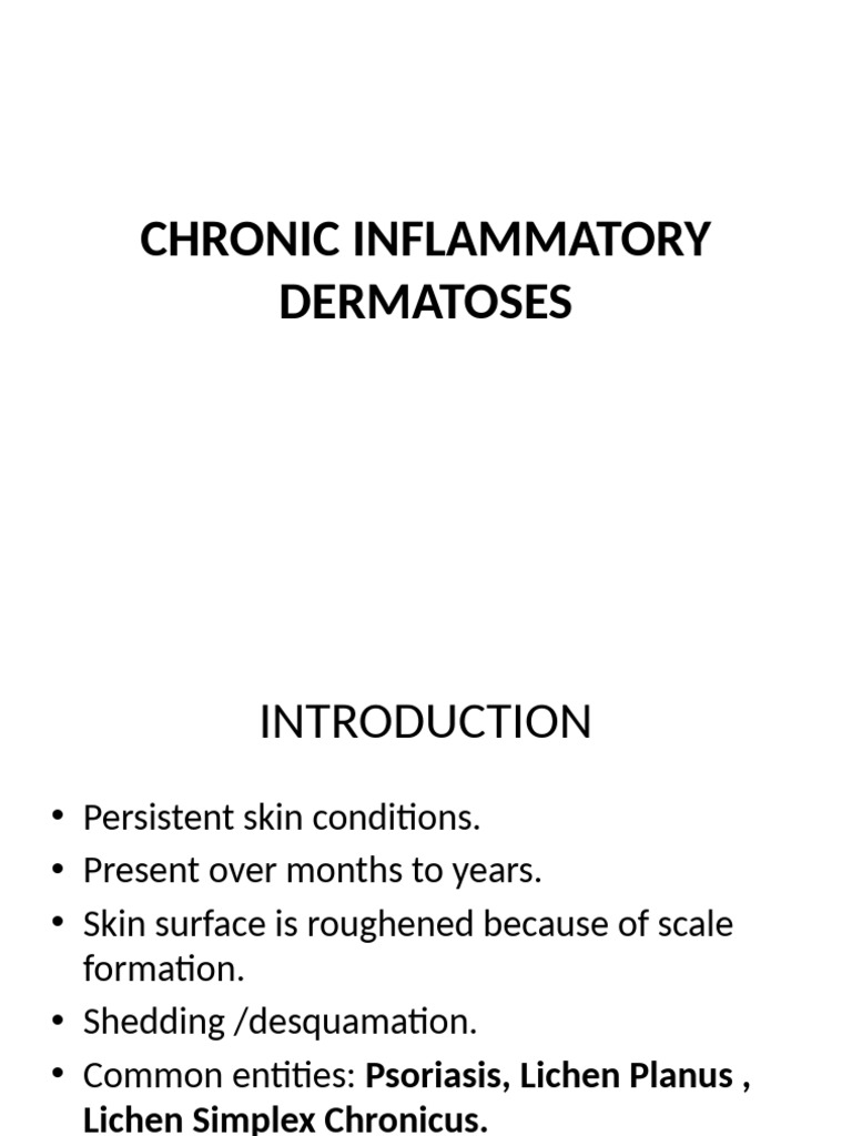 Chronic Inflammatory Dermatoses Overview | PDF | Psoriasis | Cutaneous ...