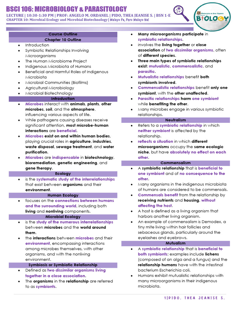 BSci 106-Microbiology and Parasitology-PIDO, T.J.-1-E-Chapter 10 | PDF | Biofilm | Microorganism