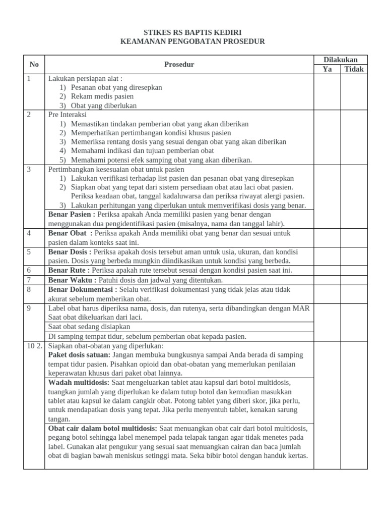 SOP Medication Safety | PDF