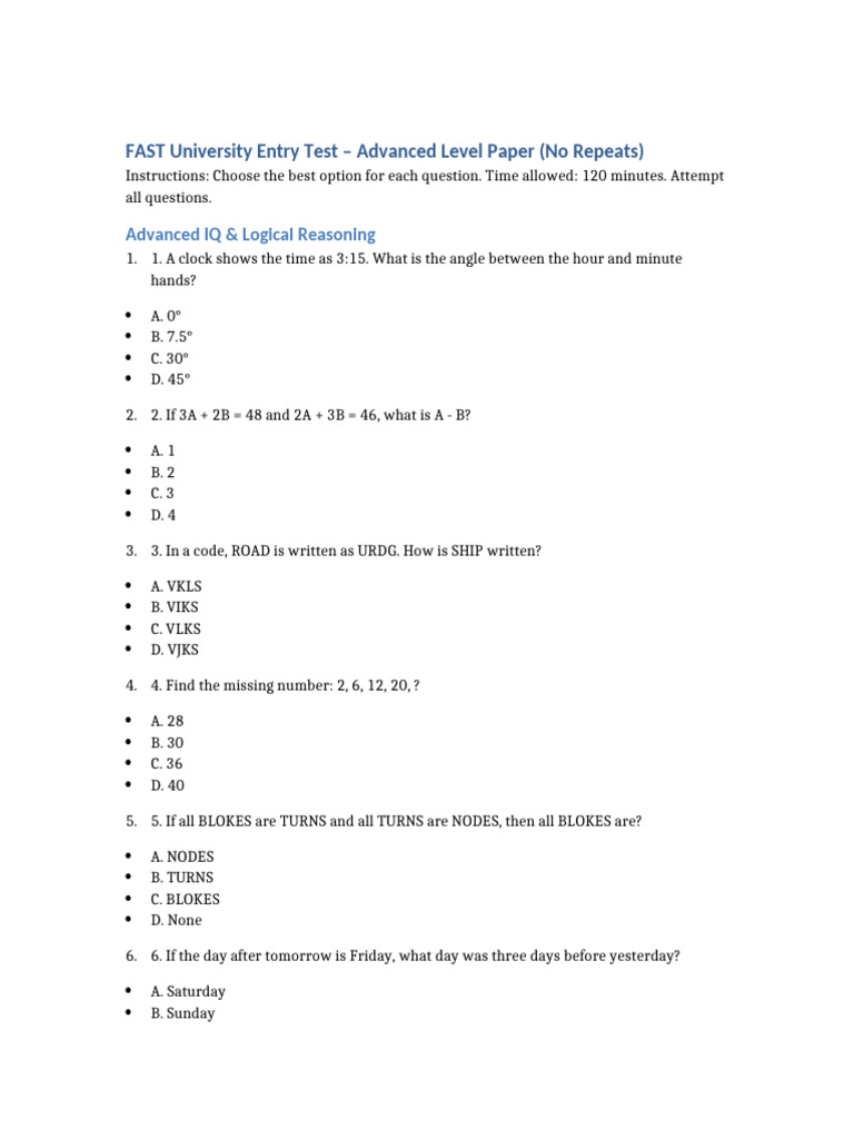FAST Hard Entry Test Unique | PDF | Chess | Chess Theory