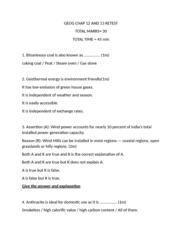 Re Test Geog - Chap 12 N 13 | PDF