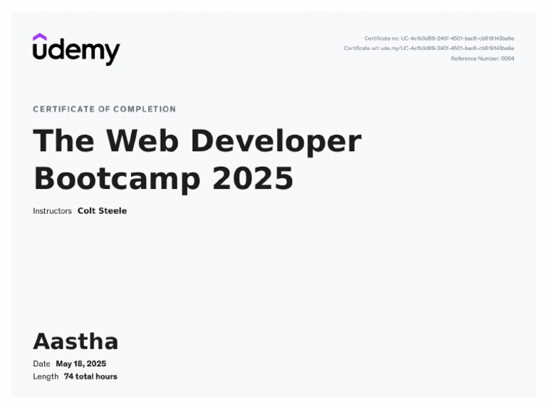Web Developer Certificate | PDF