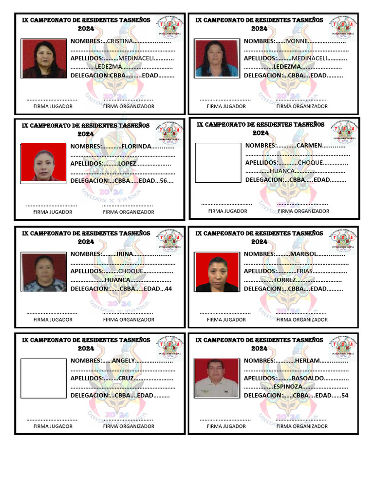 Carnet - Jugador en Blanco | PDF